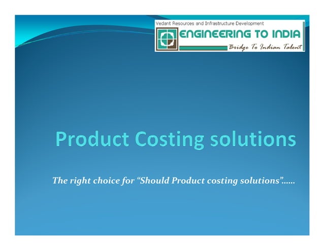 Product Costing Solution | PPT
