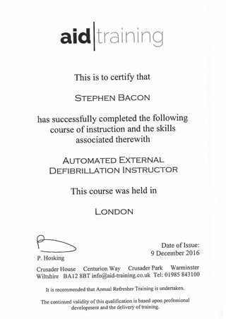 First Aid Qualifications | PDF