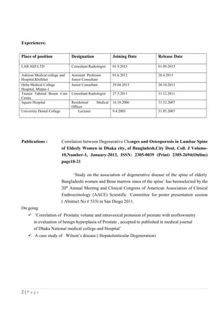 ICH CV | DOC | Bone and Joint Conditions | Diseases and Conditions