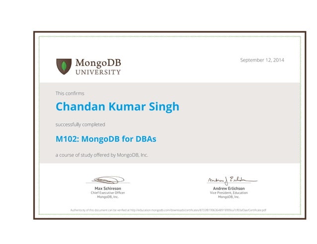 Certificate-MongoDBA | PPT