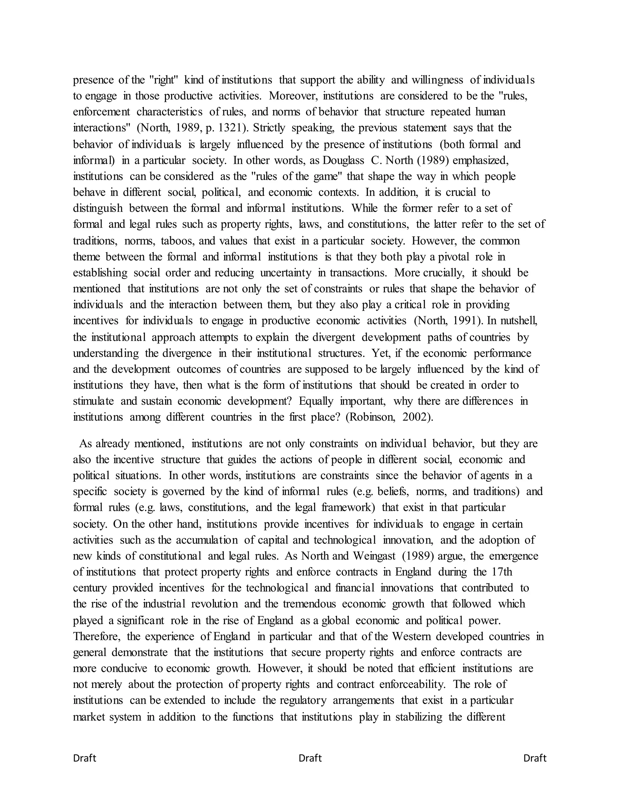 Institutions and economic development | DOCX