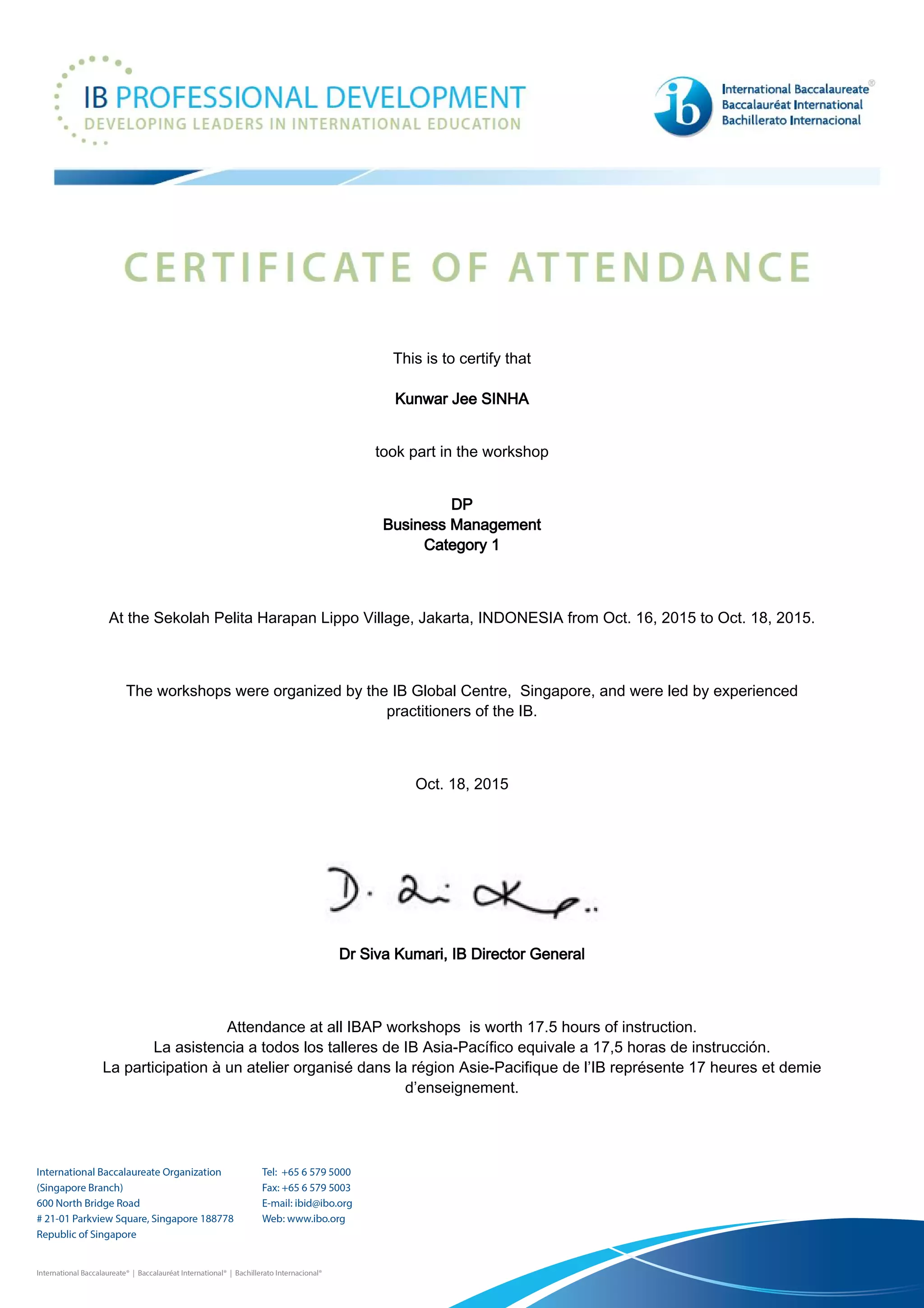 IBDP WORKSHOP AT JAKARTA | PDF