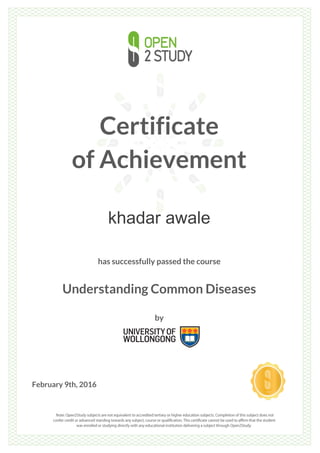 Subject Certificate | PDF