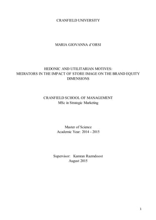 MGd Master Thersis In | DOCX | Sales and Promotions | Shopping