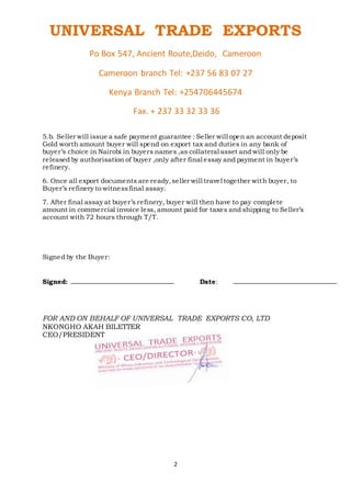 500kg FCO UNIVERSAL TRADE EXPORTS | DOCX