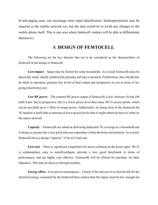 FEMTOCELL TECHNOLOGY Presentation | PDF