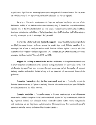 FEMTOCELL TECHNOLOGY Presentation | PDF