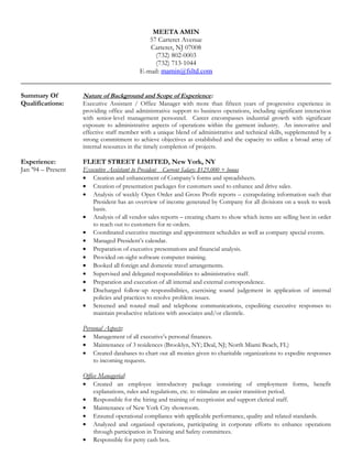 Meeta Amin Resume 2013 | DOC