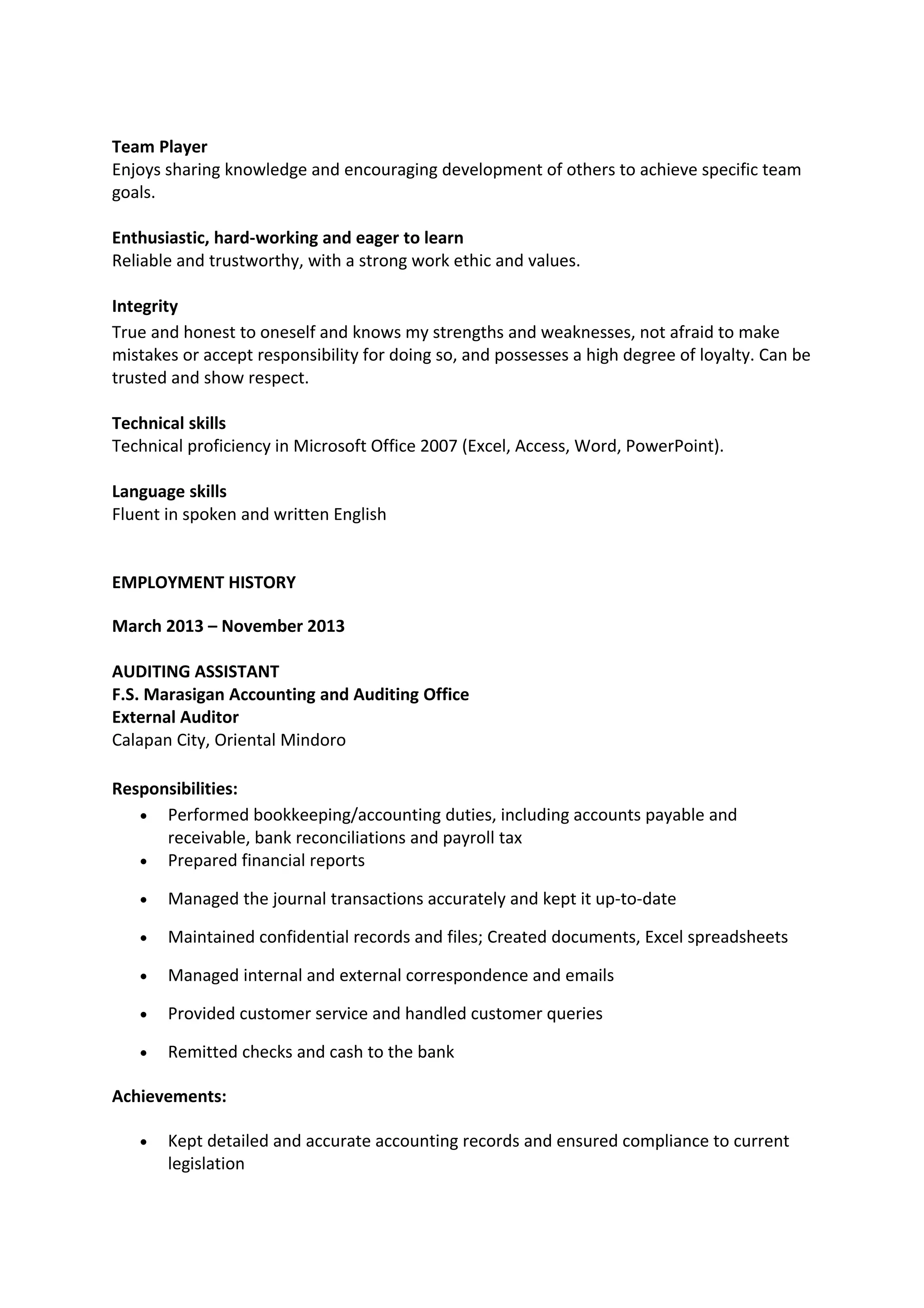 Updated Era Kristhel Resume | DOC