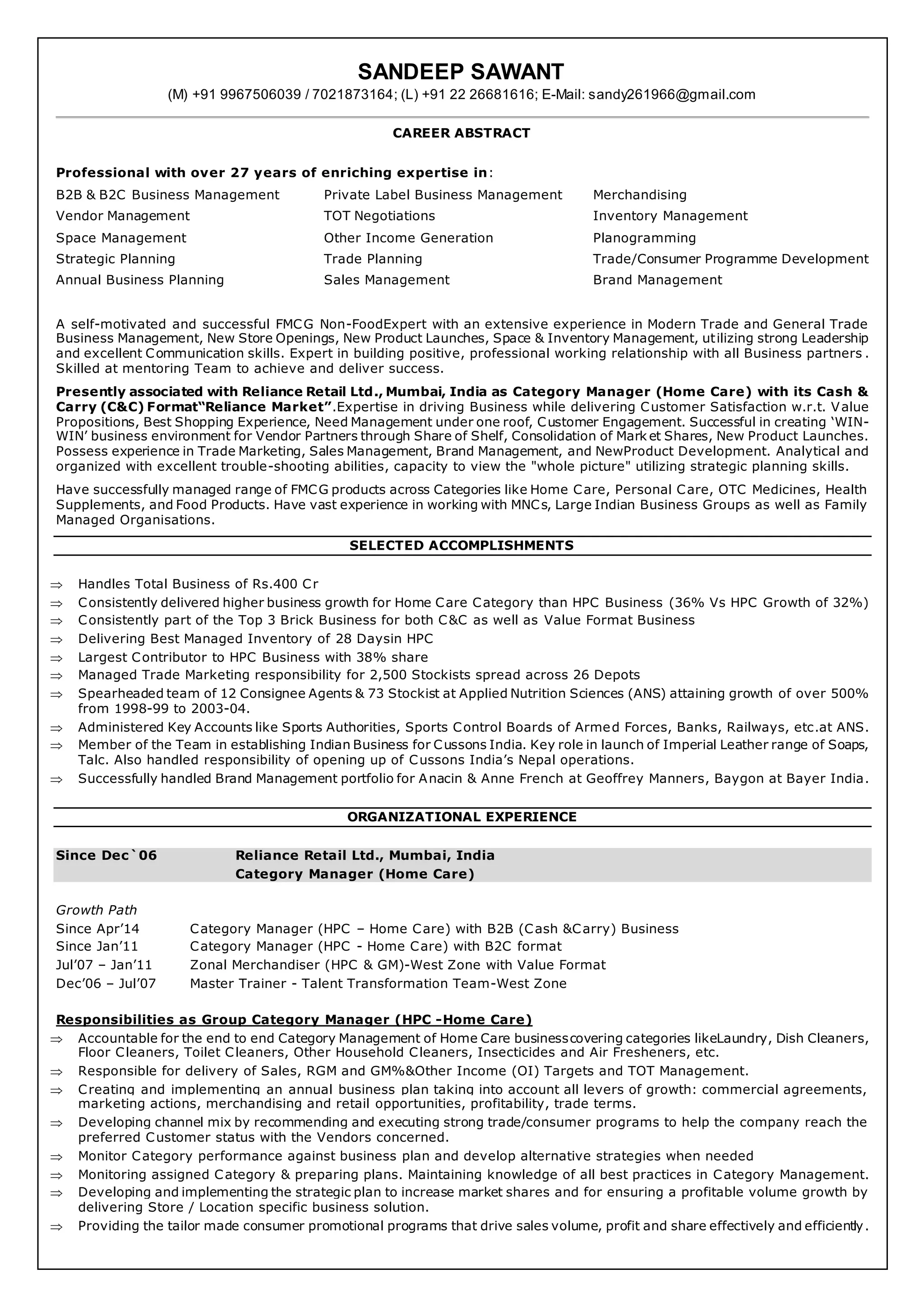 RESUME 2016 | DOCX | Sales | Business