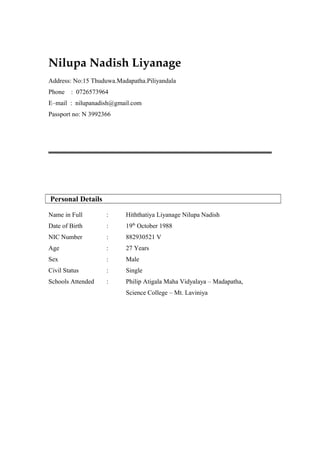Nilupa Nadish CV (1) | DOC