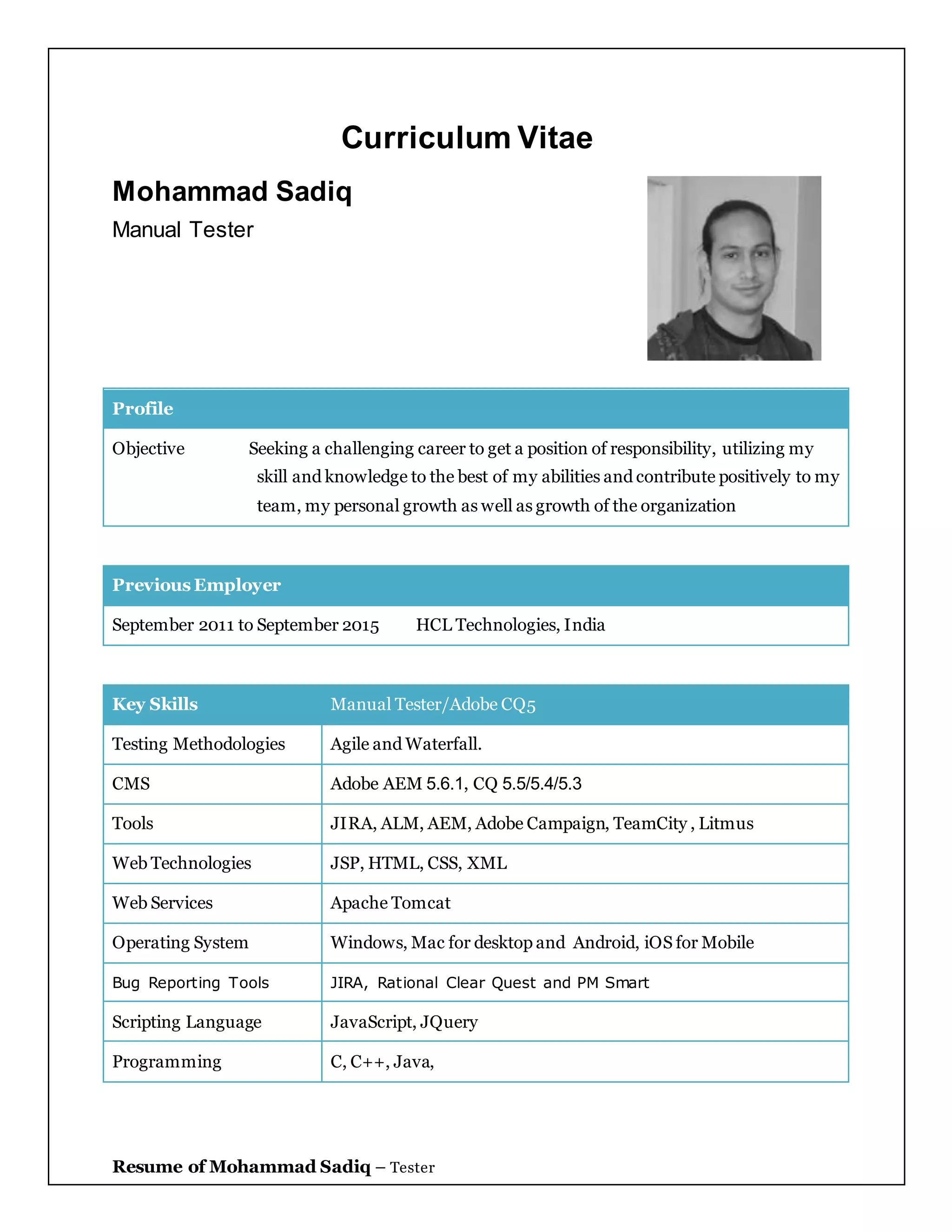 Resume_Mohammad_Sadiq-Sep | DOCX
