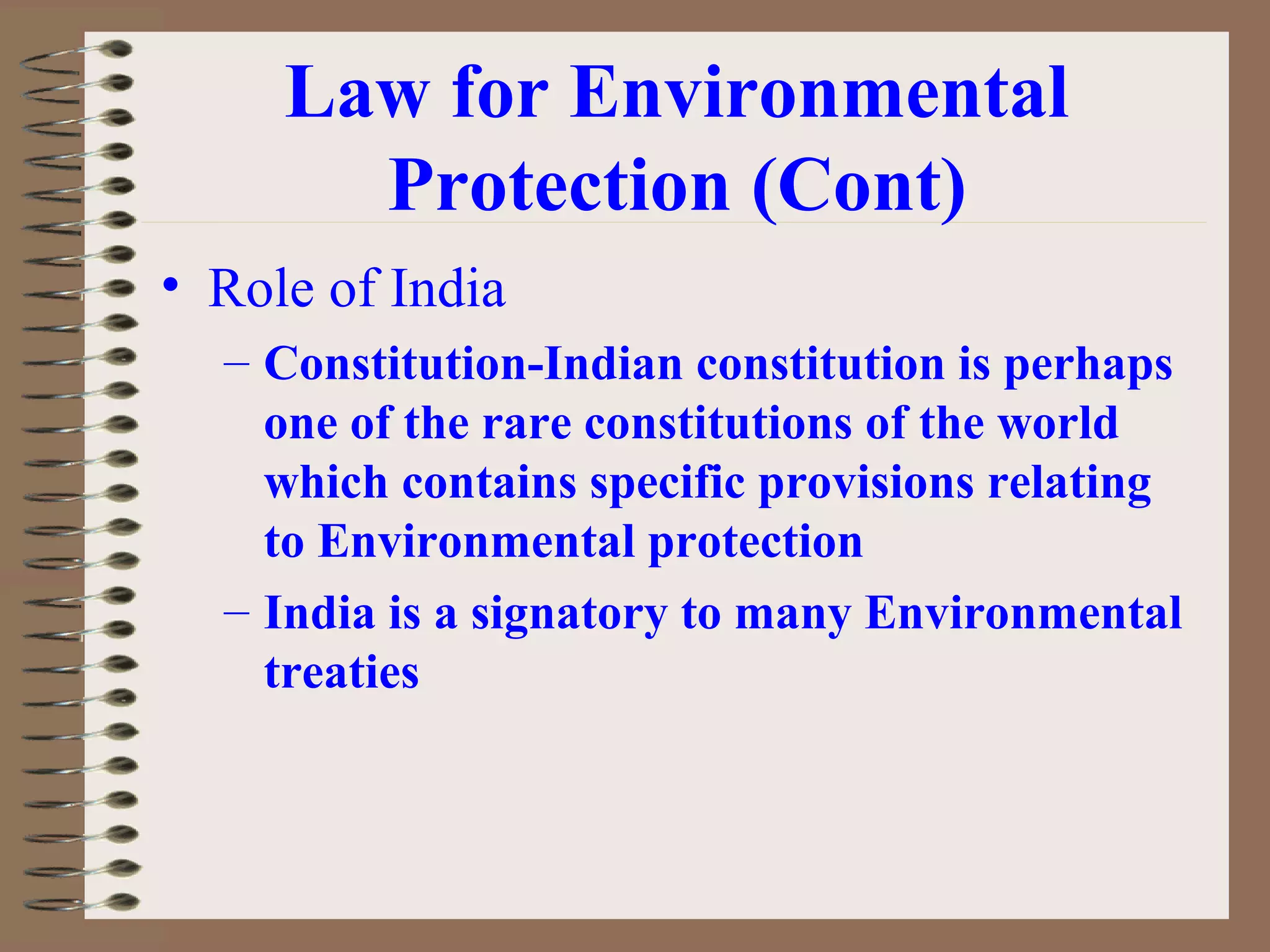 laws of environmental protection - India | PPT