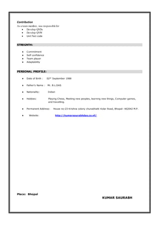 Kumar Saurabh resume 3 year | DOCX