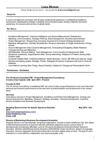 Lana Murad-CV- Updated April 2016 | PDF