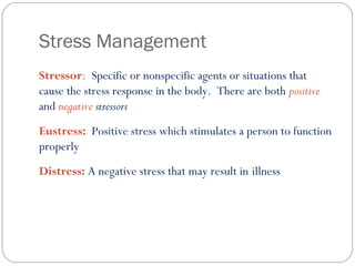 Physical activity, nutrition, and stress management | PPT