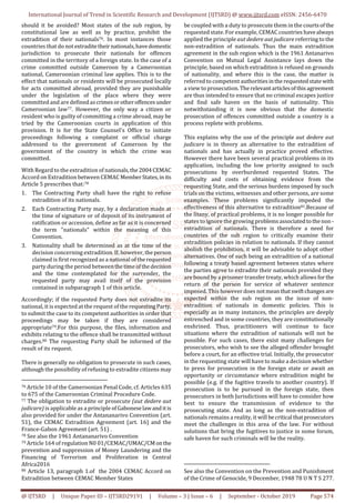 Extradition within the CEMAC Sub Region Prospects and Perspectives | PDF