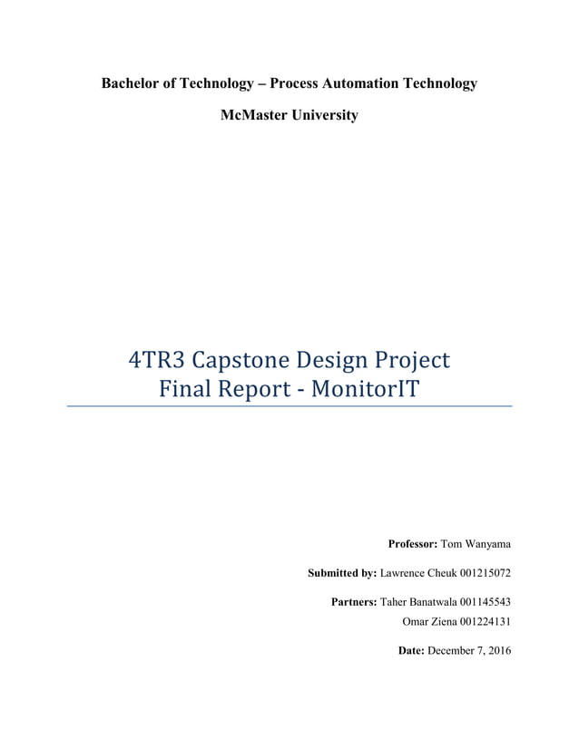 Final Year Capstone Project | PDF