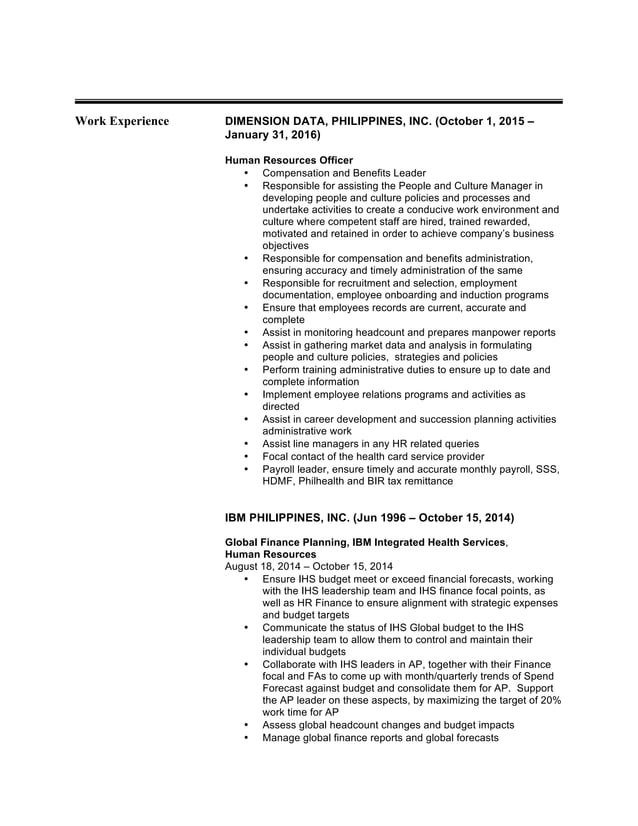 Work Experience | PDF