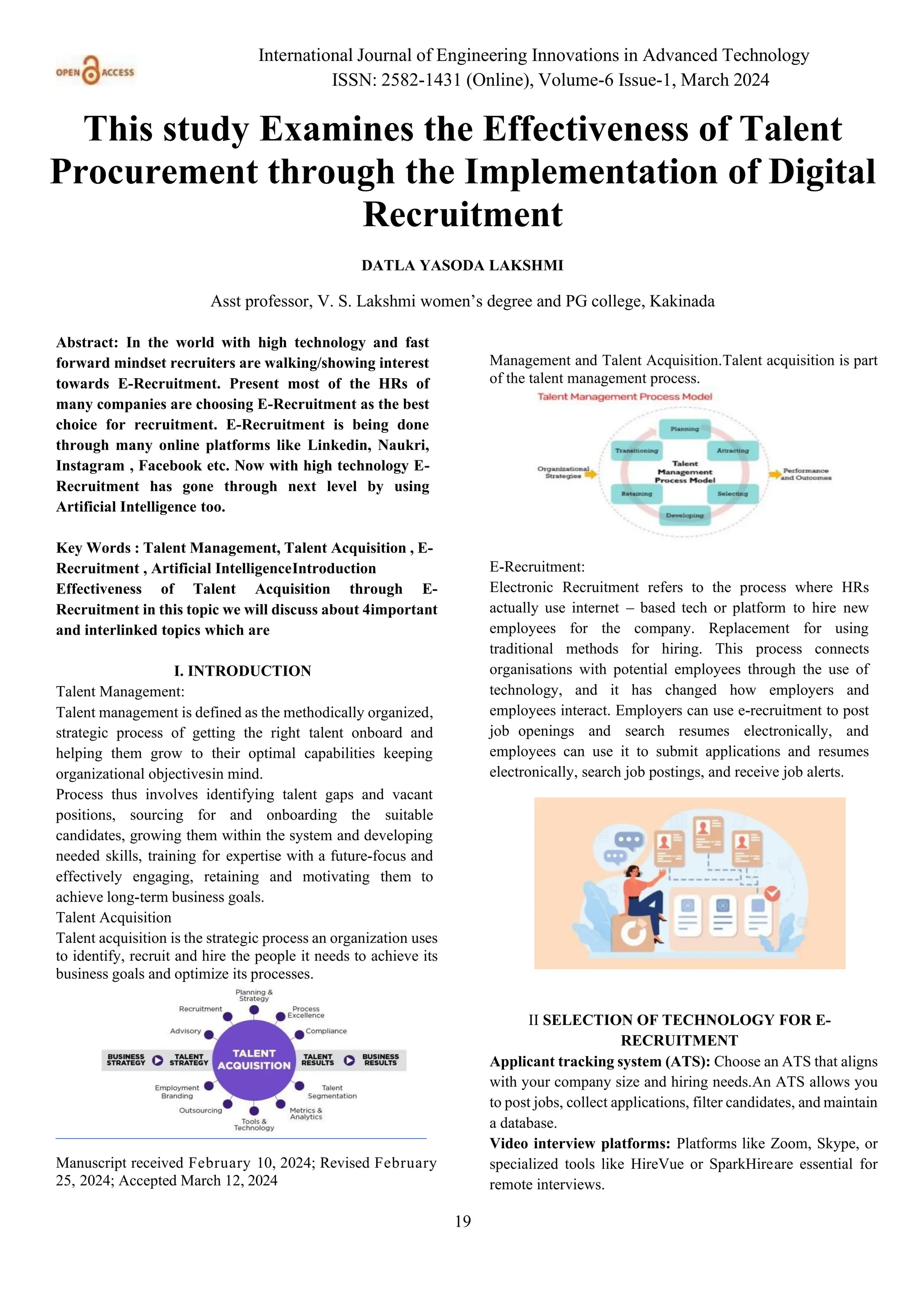 This study Examines the Effectiveness of Talent Procurement through the ...