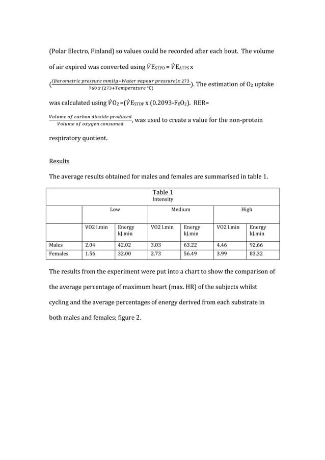 Bioenergetics Lab Report Final | PDF
