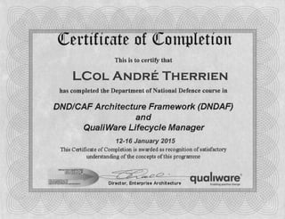 DNDAF:Qualiware training completion | PDF