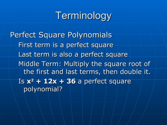 9 6 Factoring Special Polynomials | PPT