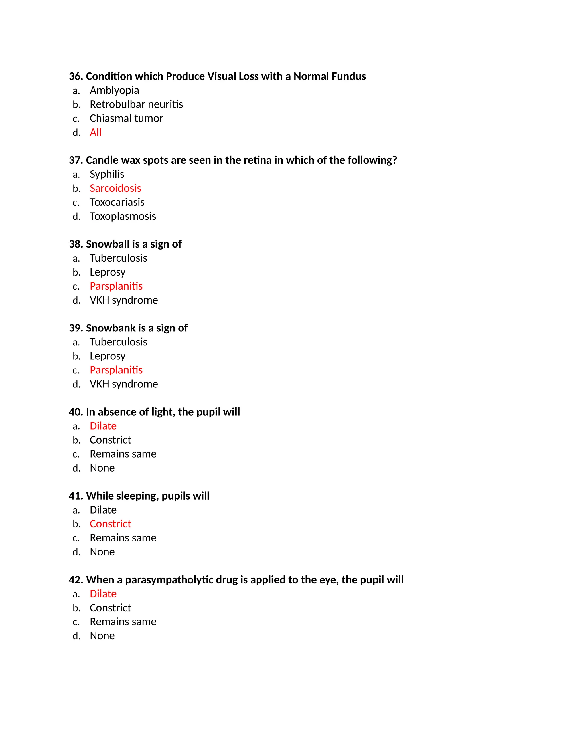 96 Multiple Choice Questions (MCQS) - Retina-Optic nerve and neuro ...