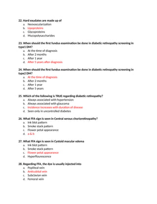 96 Multiple Choice Questions (MCQS) - Retina-Optic nerve and neuro ...