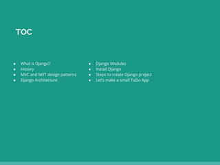 Introduction to Django | PPTX