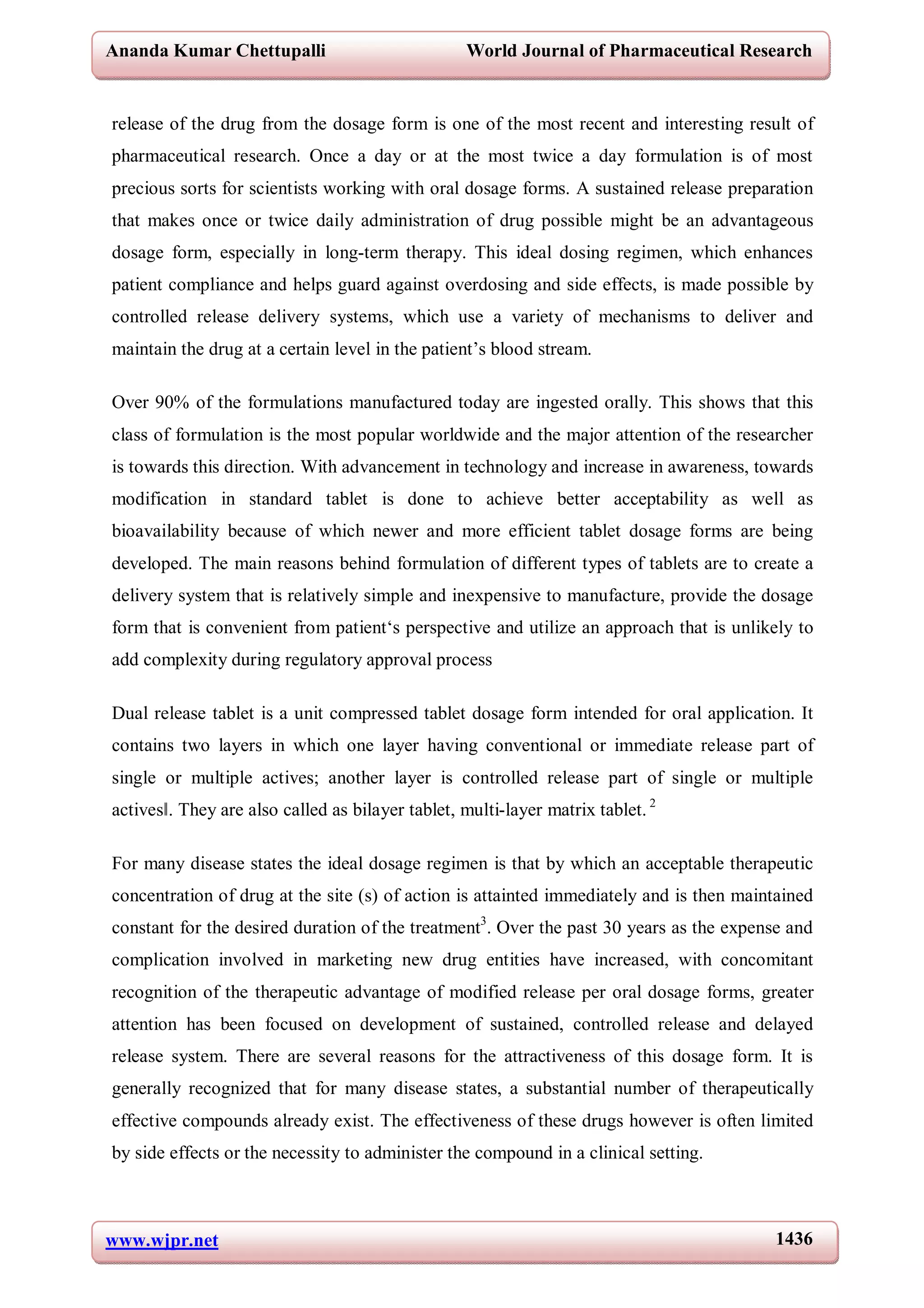 Formulation Development Of Metformin Hydrochloride And Pioglitazone Bilayered Tablets Using
