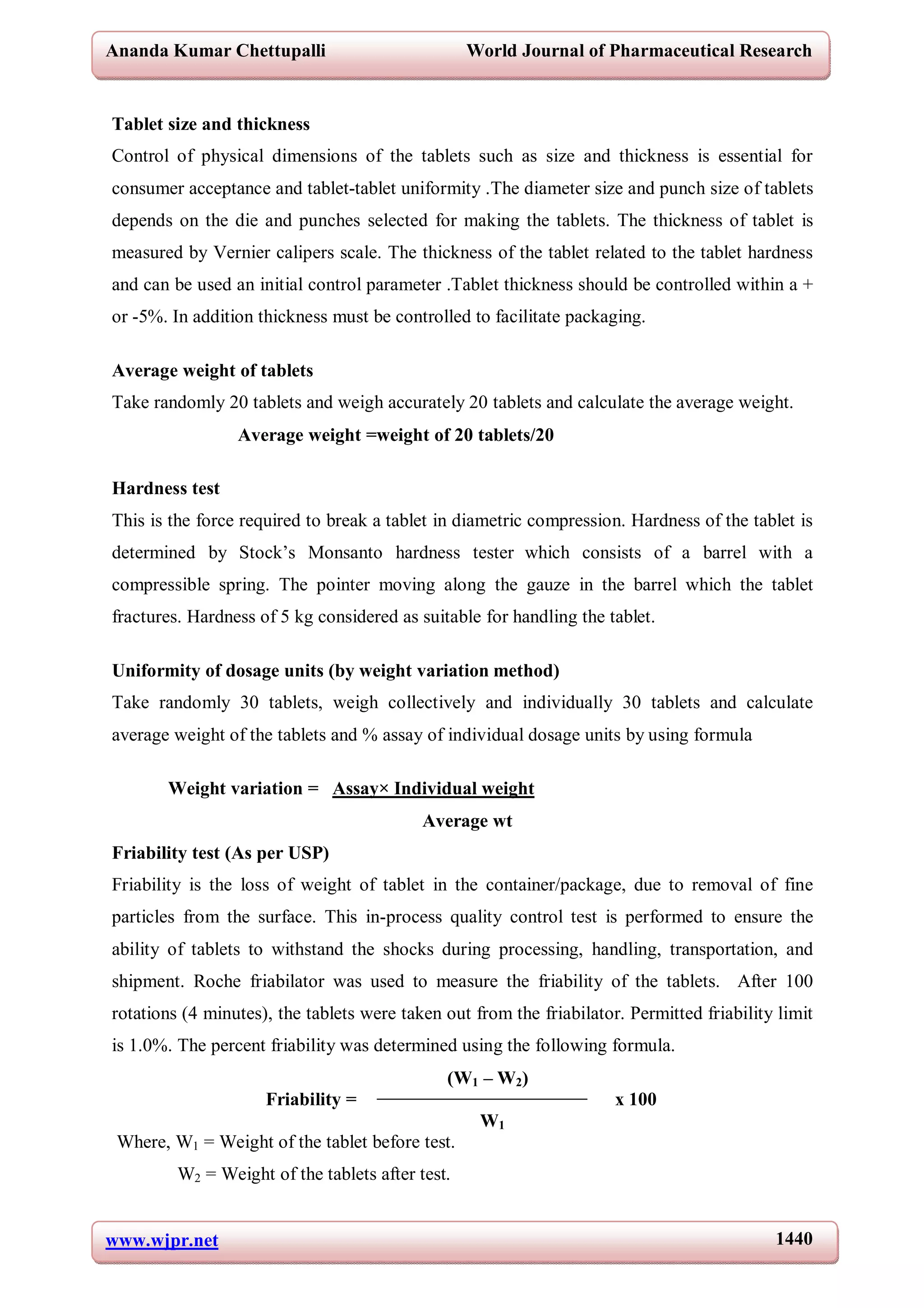Formulation Development Of Metformin Hydrochloride And Pioglitazone