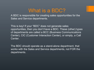 Business Development Center (BDC) | PPT
