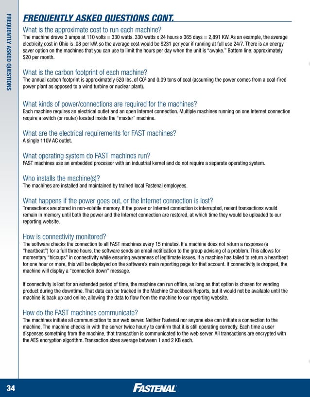 FAST Solutions "All-Inclusivw Guide TO Fastenal's Vending Solutions" | PDF