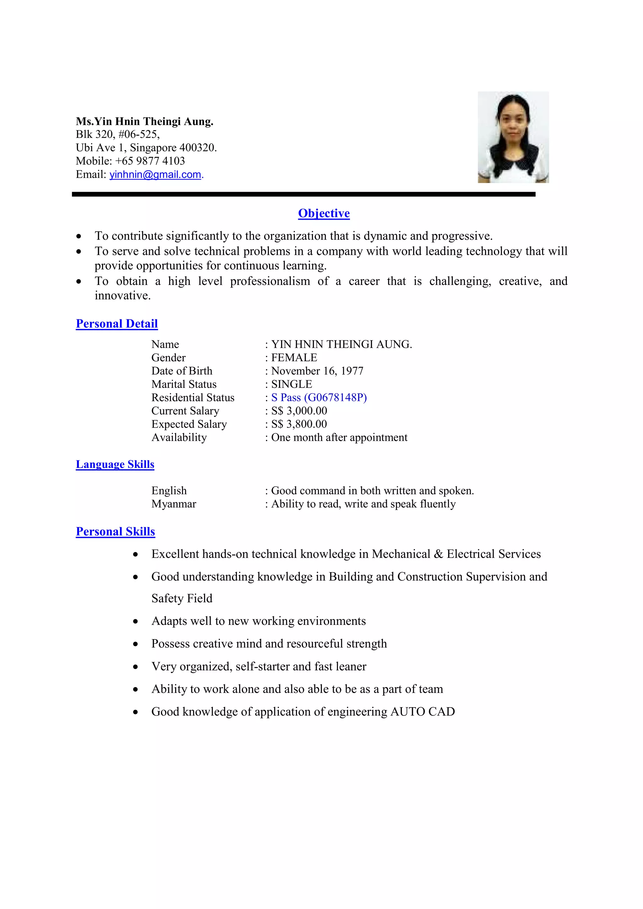 Resume_Yin Hnin Theingi Aung | PDF