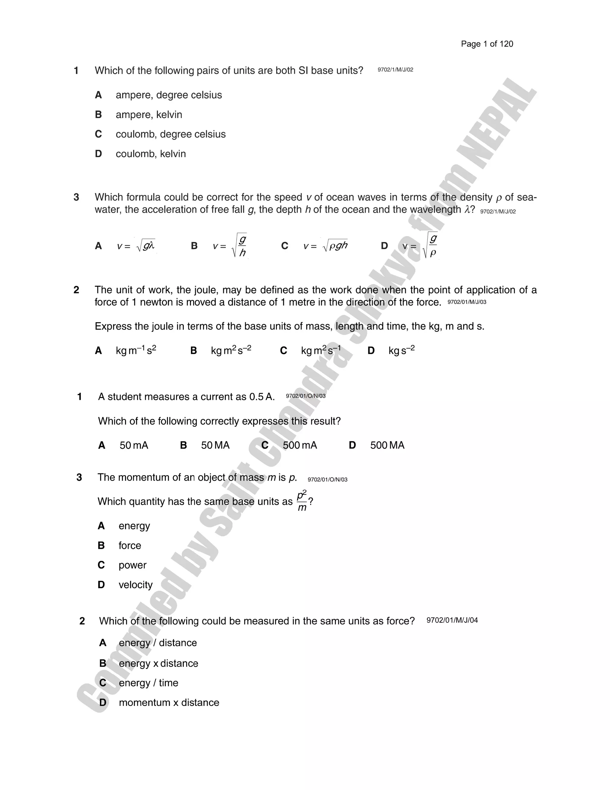 9702_p1_01_physical_quantities_and_units_till_MJ_2022.pdf.pdf | Mental Health | Diseases and ...