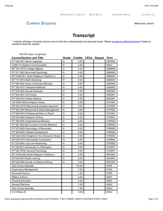 Regis Unnoficial Transcript | PDF | Education