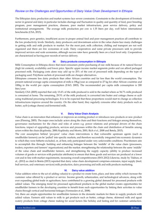Review on the Challenges and Opportunities of Dairy Value Chain Development in Ethiopia | PDF