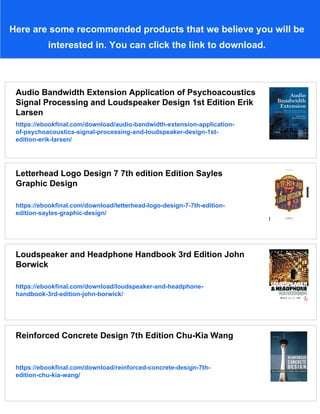 Loudspeaker Design Cookbook 7th Edition Vance Dickason | PDF