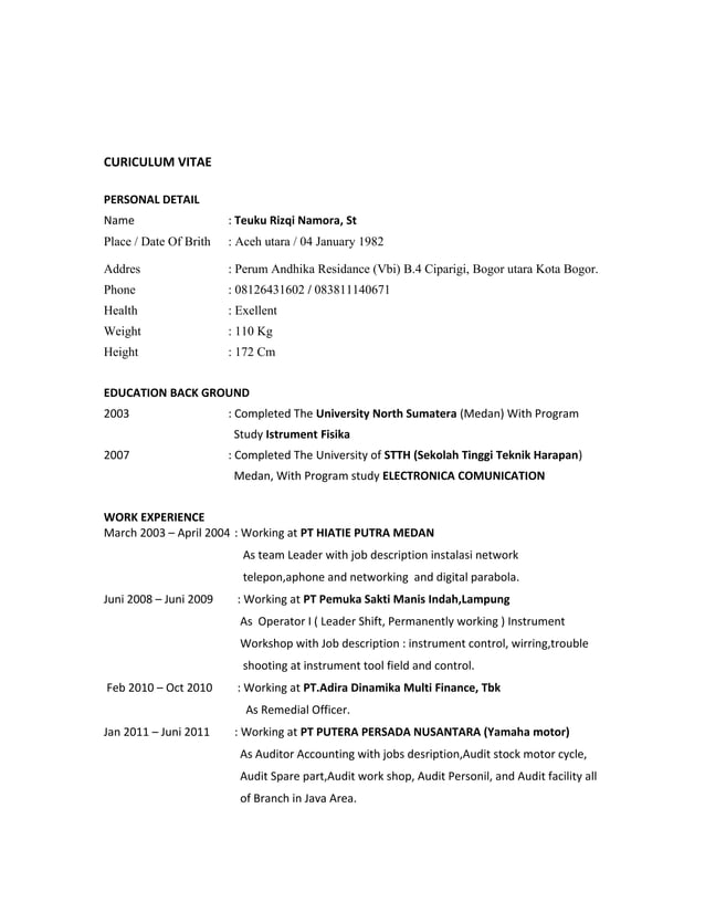 CV Rizqi new | DOC | Careers