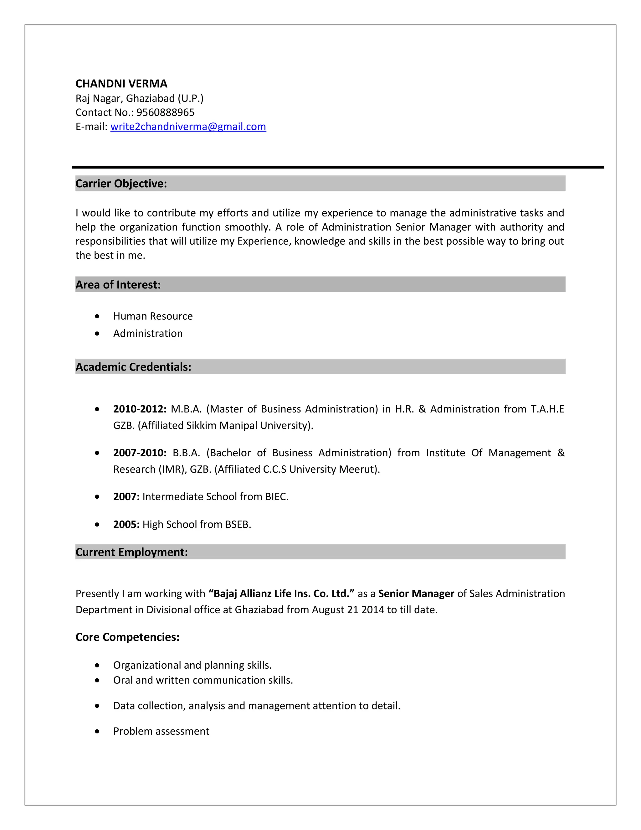 CHANDNI VERMA -Resume 15 | DOC