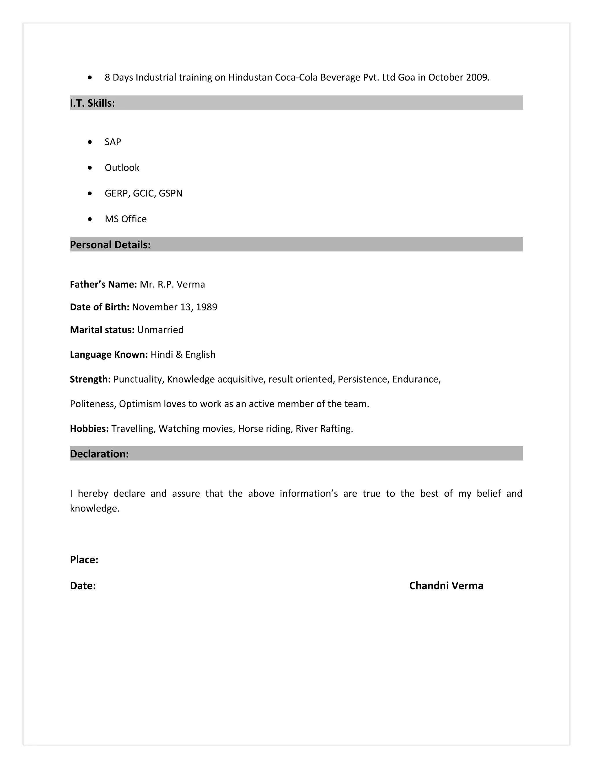 CHANDNI VERMA -Resume 15 | DOC