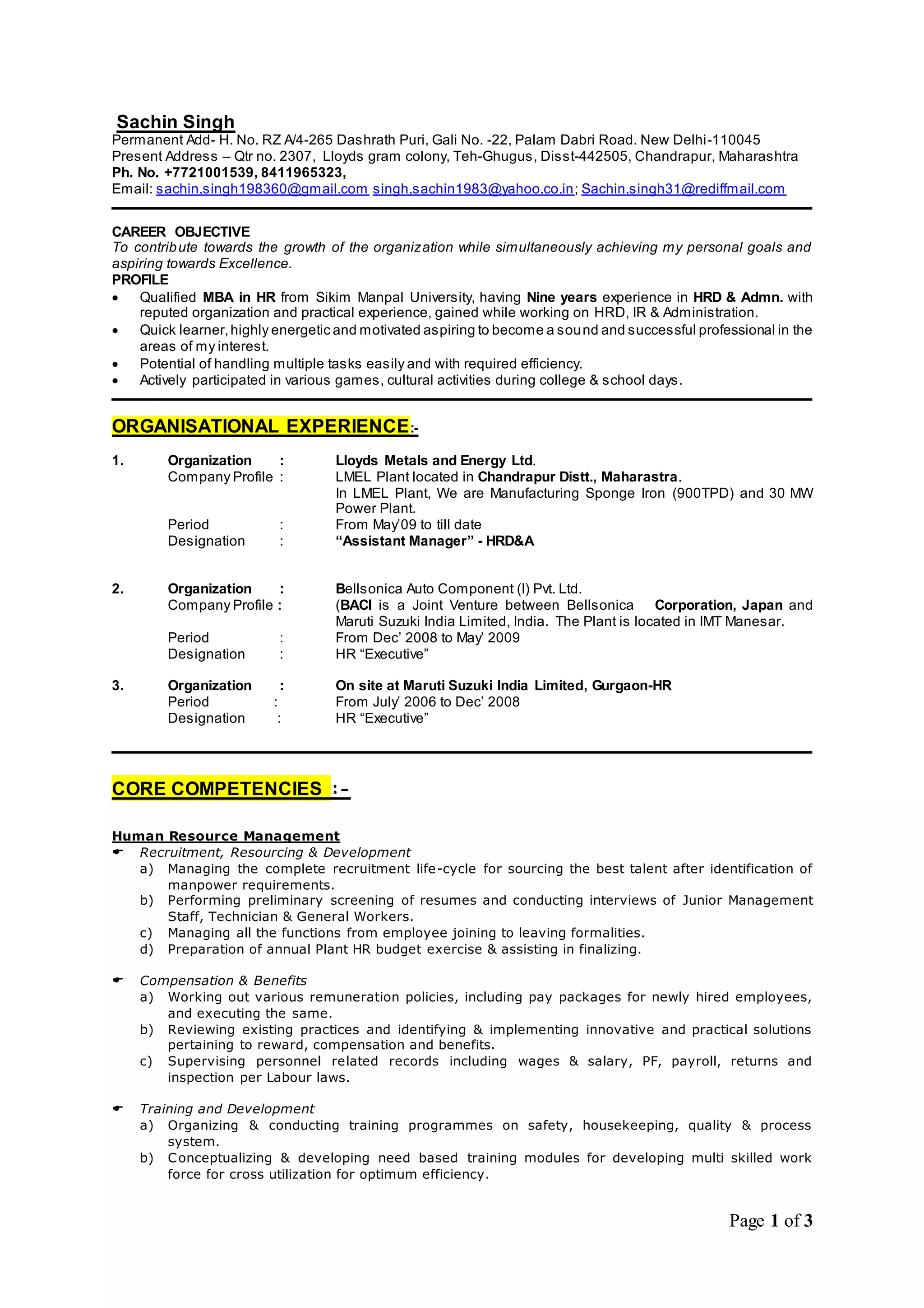 sachin CV | DOCX