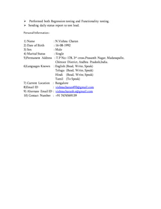 Vishnu Charan Resume | DOCX