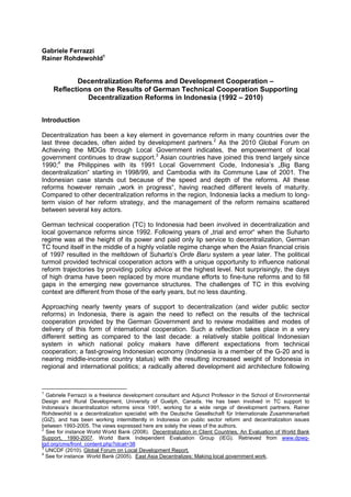 FR _2011__German TC Support to Dec in Indonesia _final 15-5-2011 | PDF