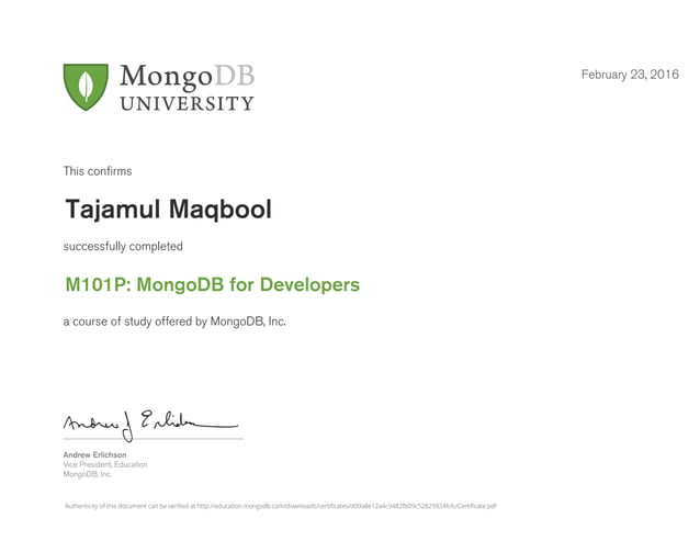 MongoDB-Certificate | PPT