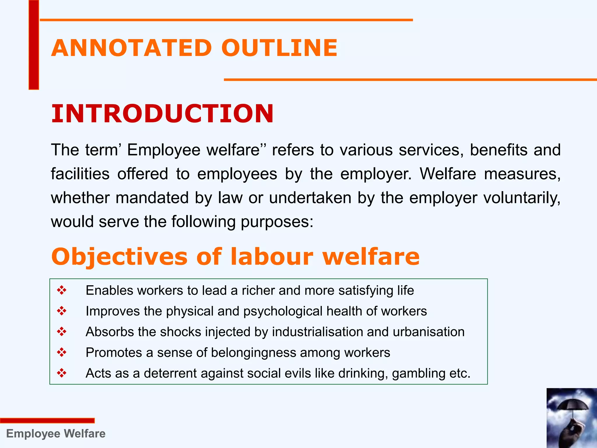 Employee-Welfare.ppt | Government Support and Welfare | Financial ...