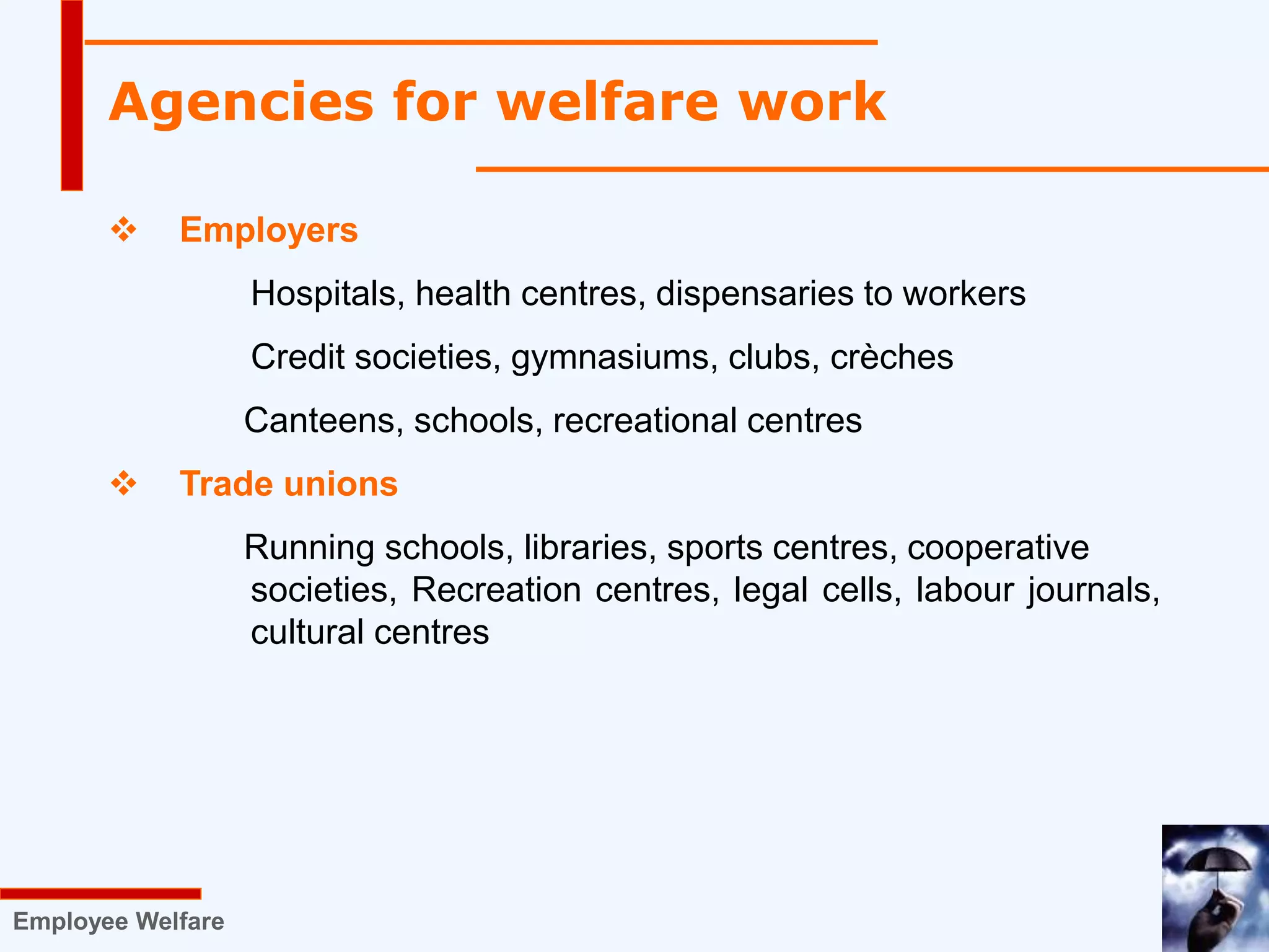 Employee-Welfare.ppt | Government Support and Welfare | Financial ...