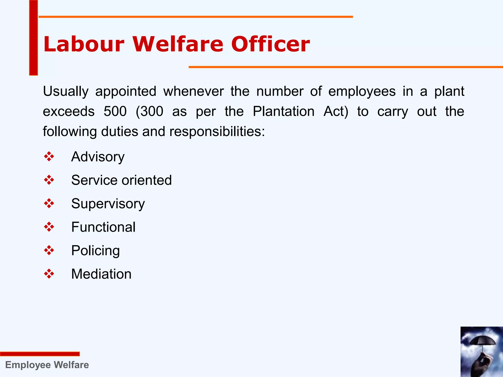 Employee-Welfare.ppt | Government Support and Welfare | Financial ...