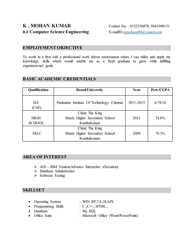 Mohan Resume (1) | PDF